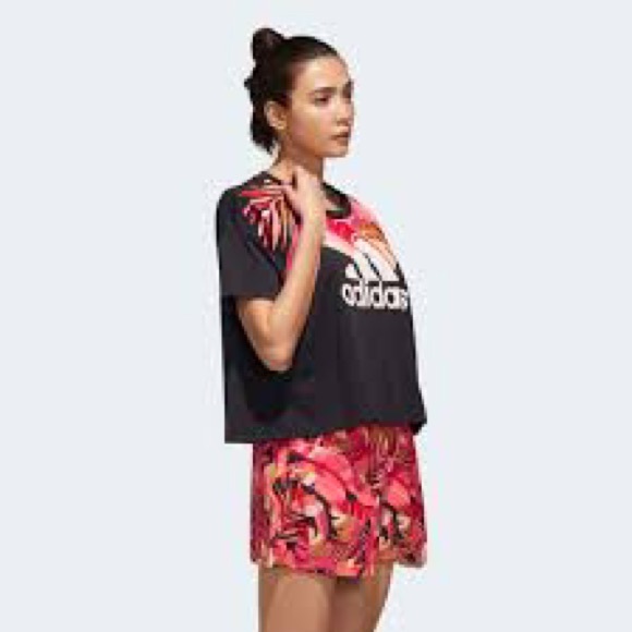 adidas | Tops | Farm Rio X Adidas Tropical Toucan Black Crop | Poshmark